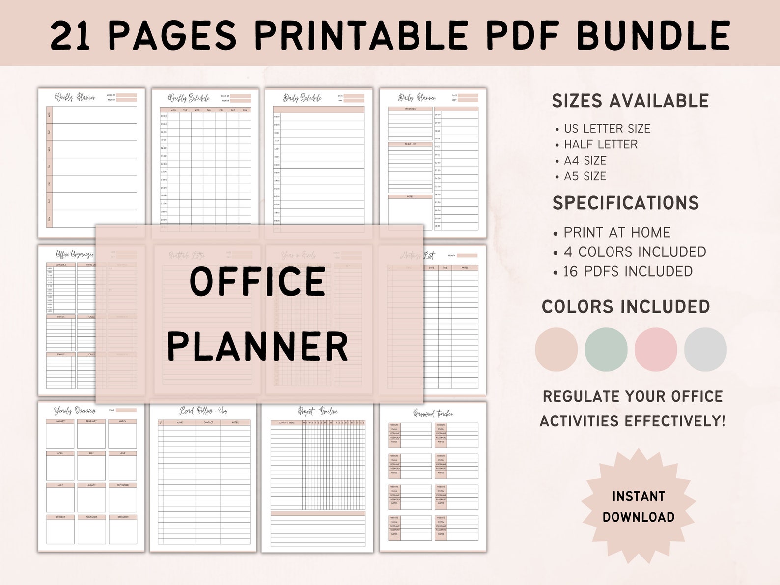 Office Work Planner and Organizer Work to Do Checklist - Etsy