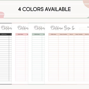 Editable Sign in Log, Printable Childcare Daily, Weekly Sign in Sheets ...