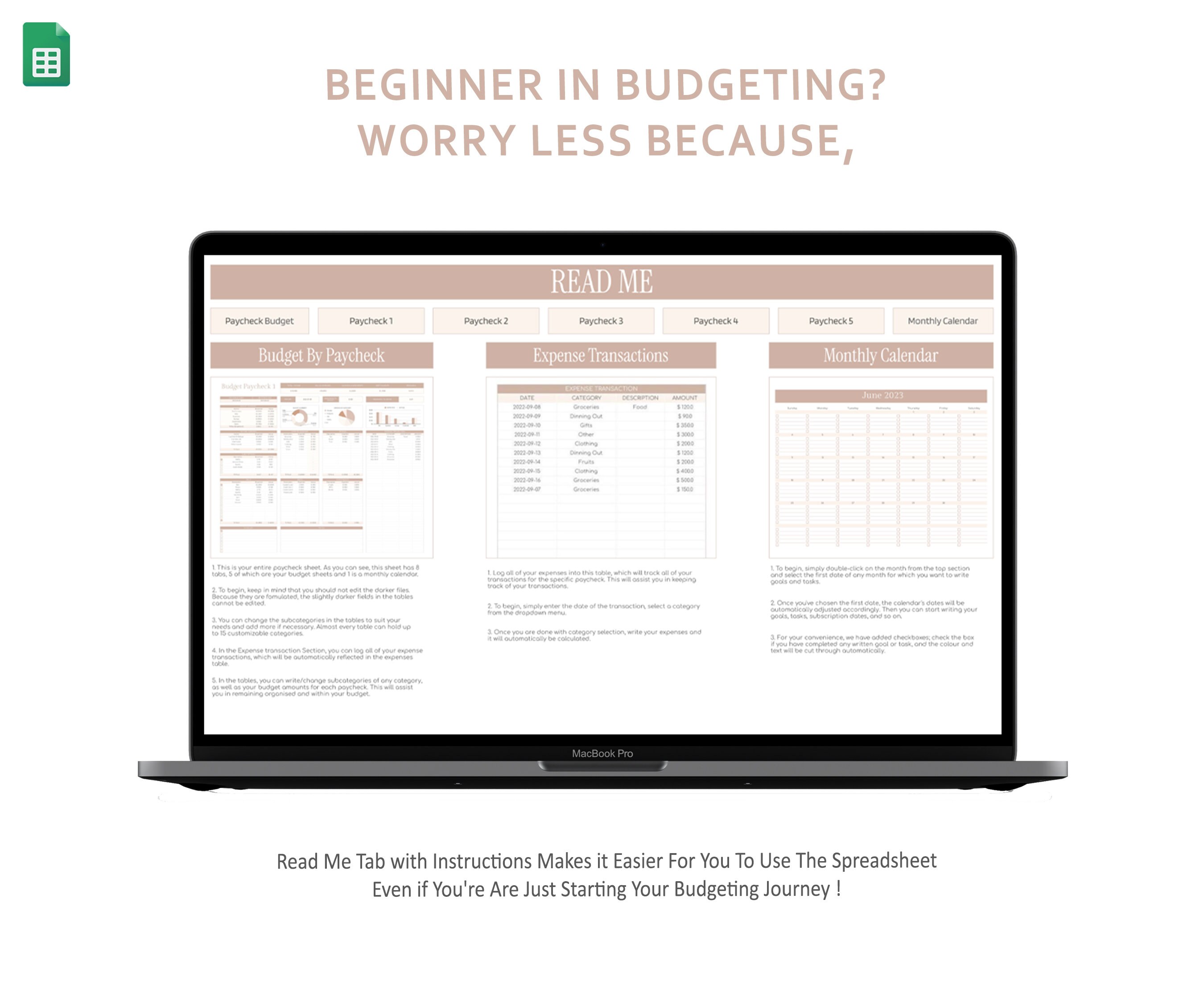 Paycheck Budget Spreadsheet Boho Brown Paycheck Google Sheets - Etsy