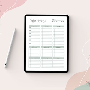 Office Organizer Template, Printable Office Planner Spreadsheet, Office ...
