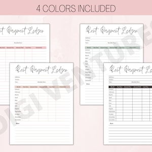 Rent Payment Ledger Log Form, Printable Rental Payment Tracker ...
