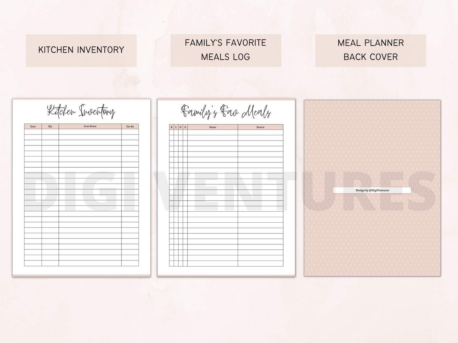 Meal Planner Bundle Printable Meal Planning Weekly Menu - Etsy