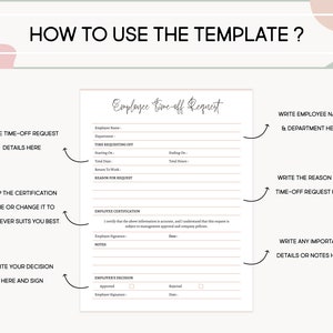 Employee Time off Request, Editable Vacation Request Form, Instant ...