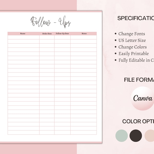 Tracking Follow Ups - Etsy