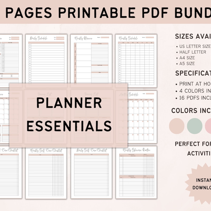 Printable Planner - Etsy