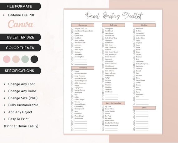 Vacation Packing List The Ultimate Packing Checklist Printable Highest