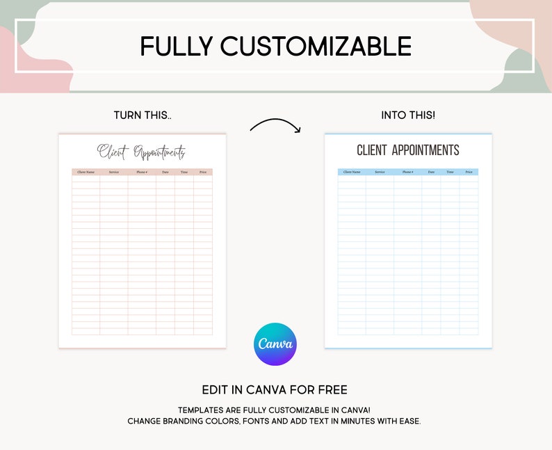Printable Client Appointment Log Client Appointment Tracker - Etsy
