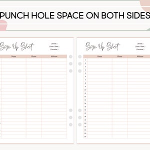Editable Sign up Sheet, Printable Single Sign up Form, Event Sign up ...