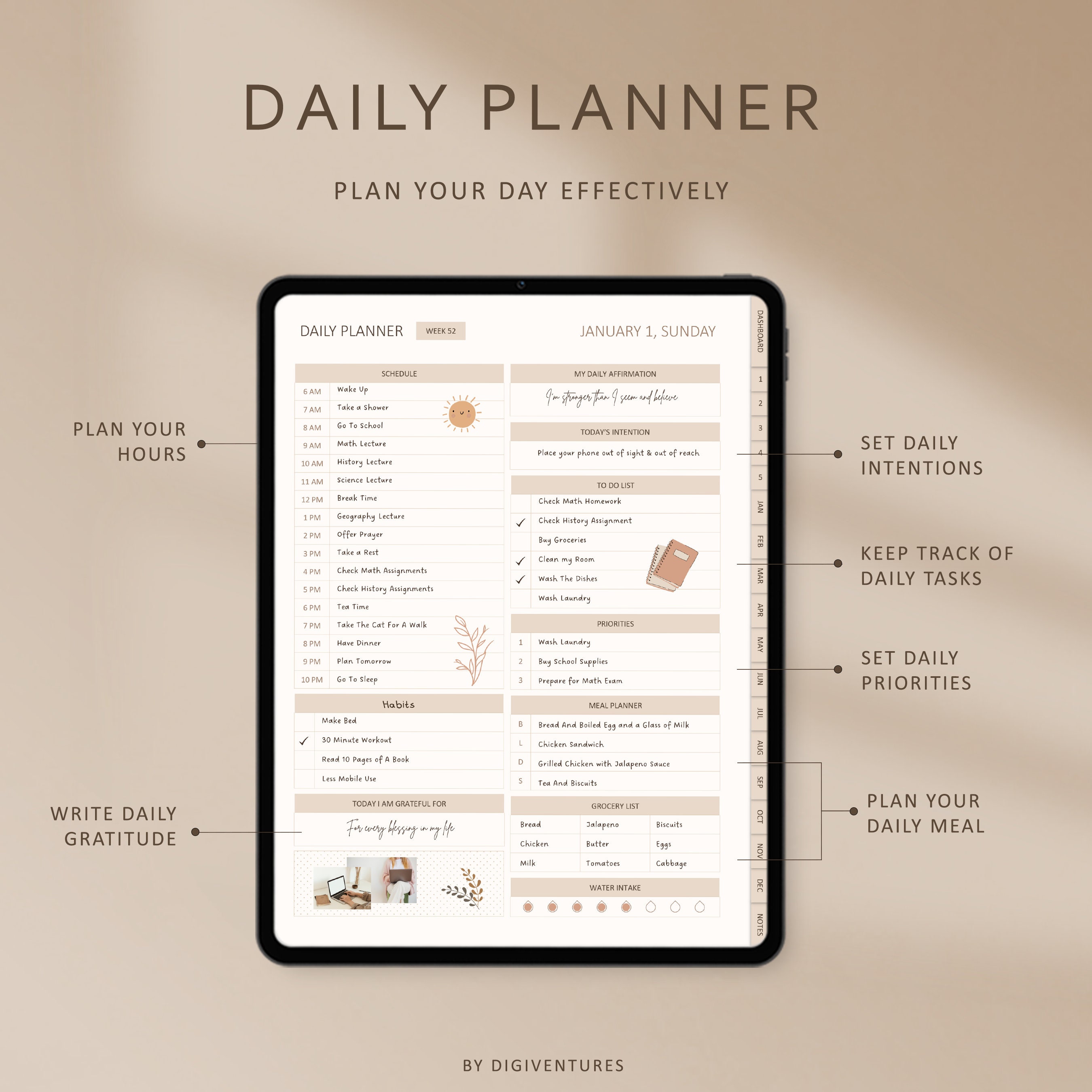 Teacher Minimalist Boho Theme Dated iPad Planner Resource for Goodnotes ...