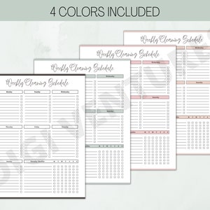 Weekly Cleaning Schedule Printable Template, Editable House Cleaning ...