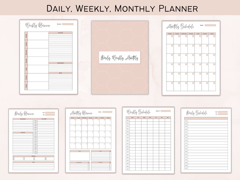 Printable Planner Essentials Bundle Daily Weekly Monthly - Etsy