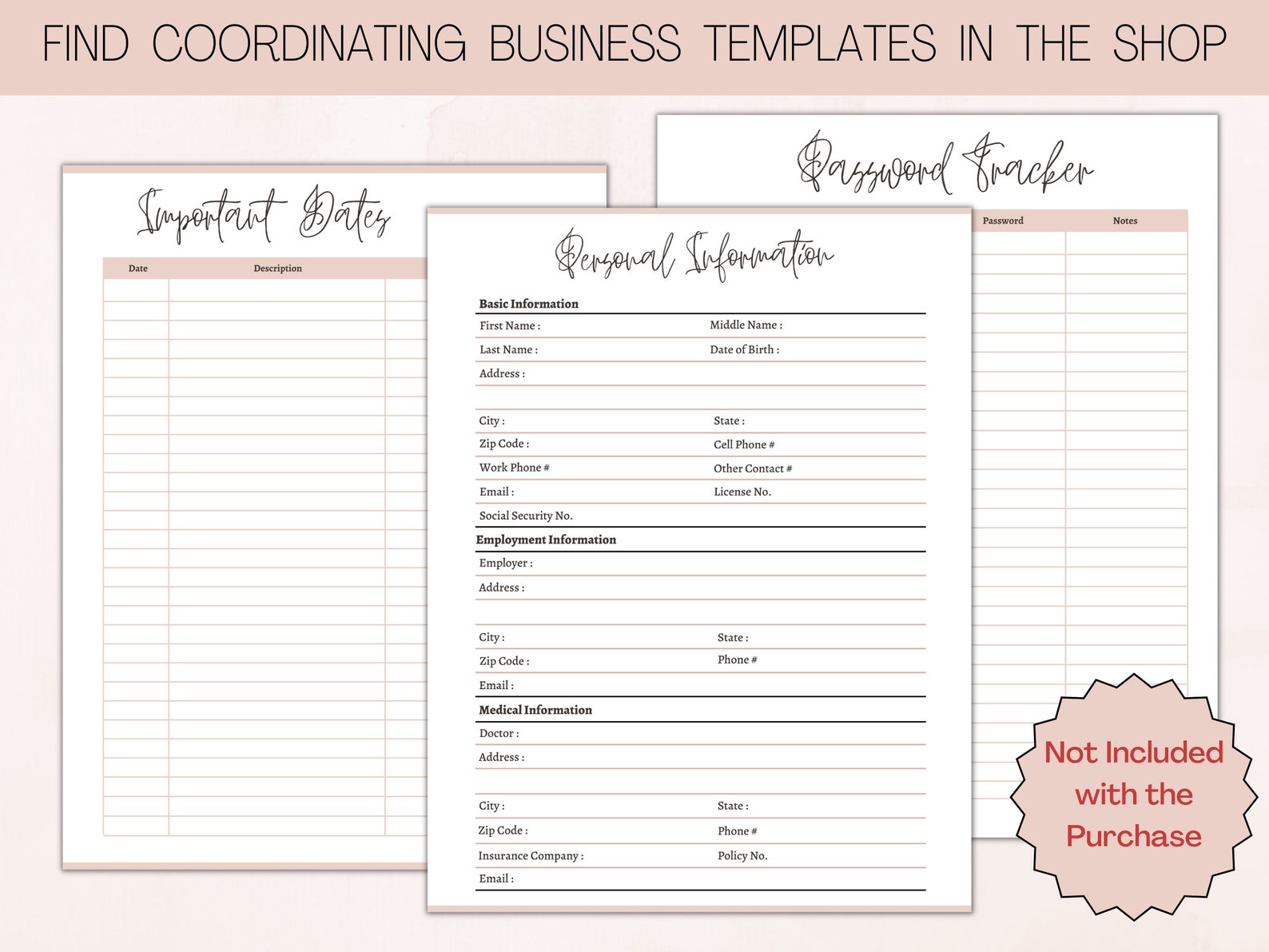 Contact Information Template Printable Contact List Address - Etsy
