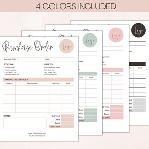 Editable Purchase Order Template Canva Order Form Template - Etsy