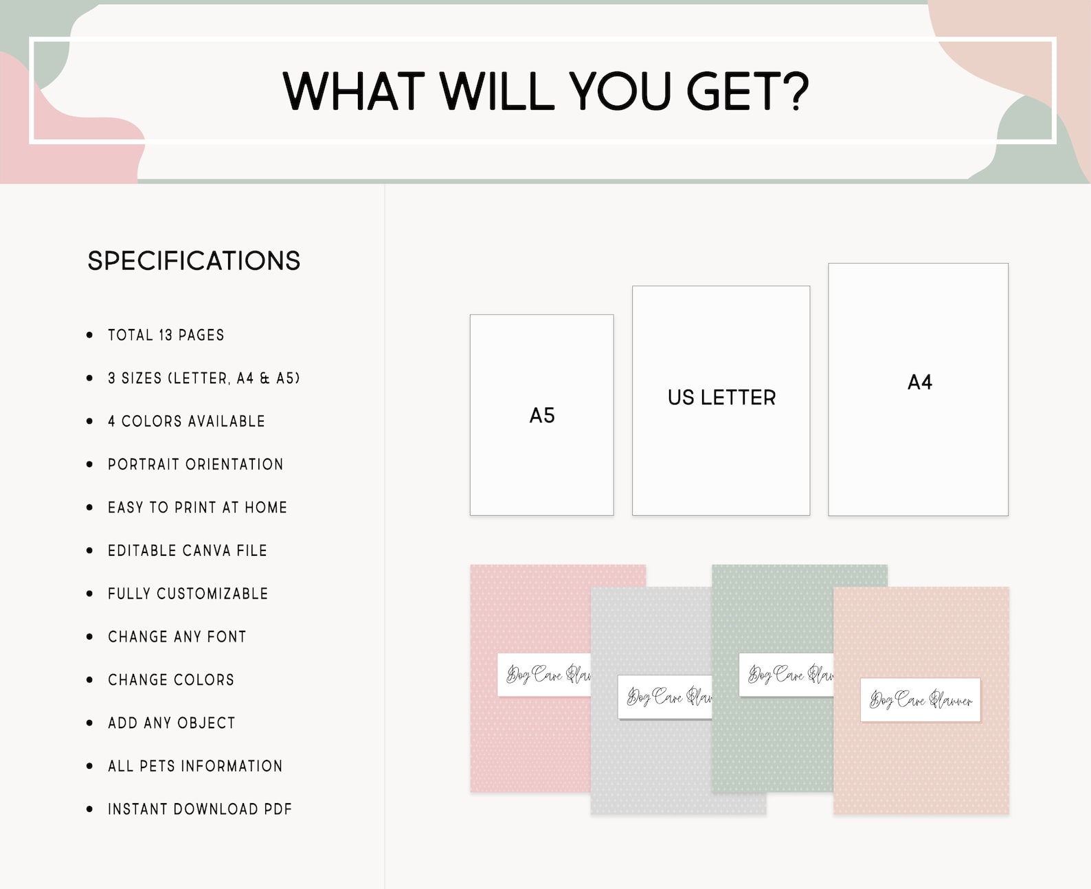 Dog Care Planner Bundle, Printable Puppy Planner Pet Care Binder, New ...