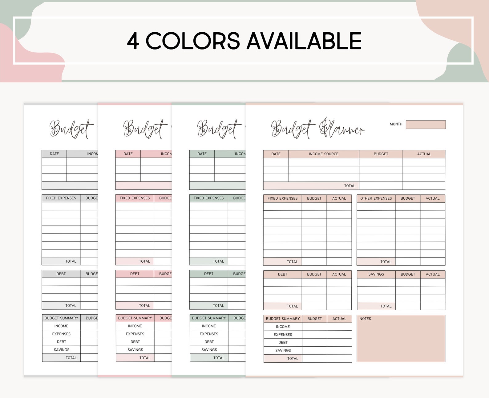 Finance Planner Template Canva Editable Printable (Instant Download) - Etsy