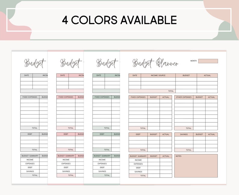 Finance Planner Template Canva Editable Printable (Instant Download) - Etsy