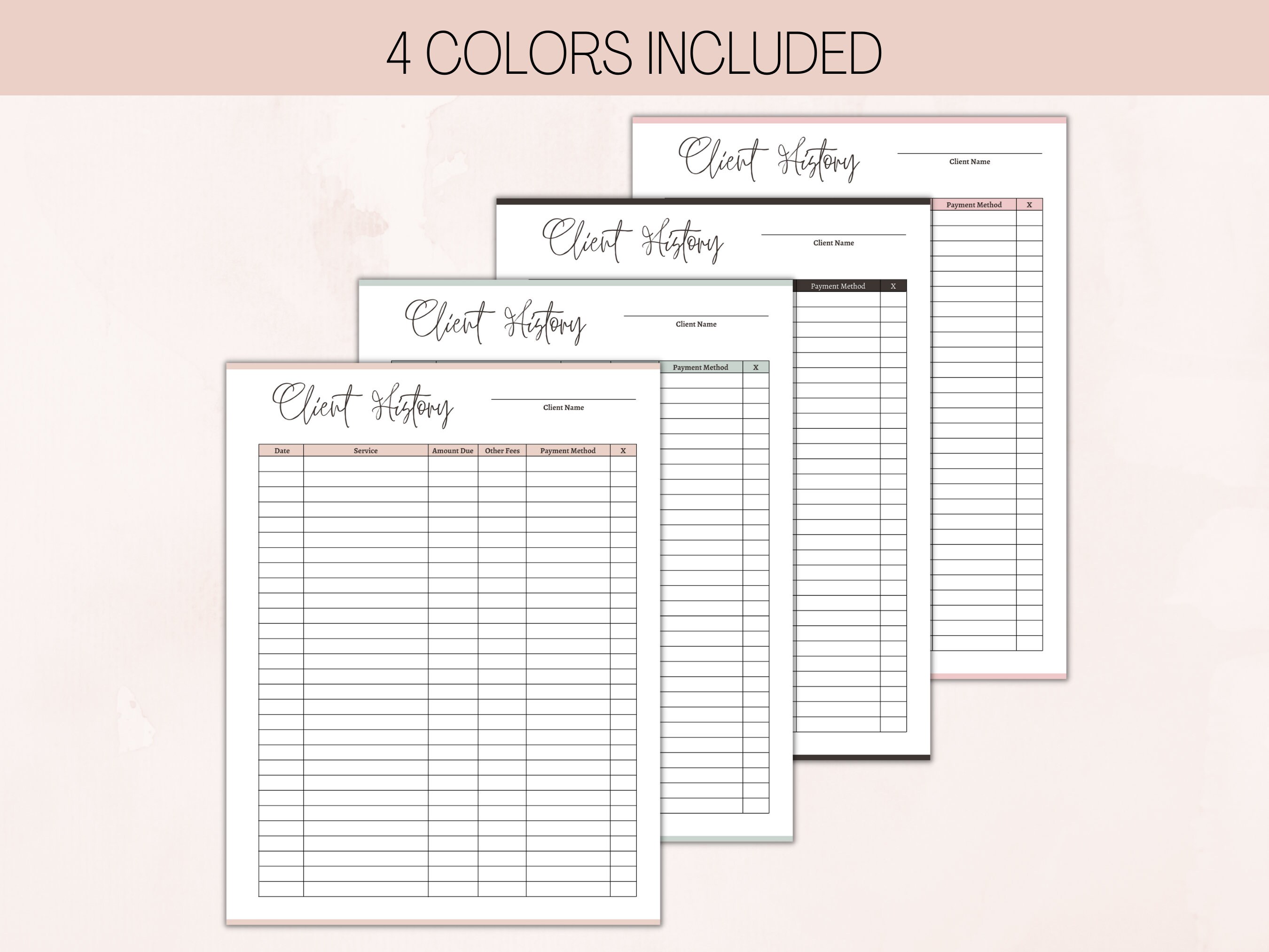 Printable Client History Client Payment Log Business Finance - Etsy