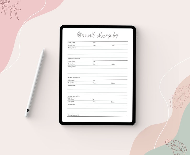 Phone Call Message Log Voicemail Tracker Message Planner - Etsy Phone Call Message Log Voicemail Tracker Message Planner - Etsy