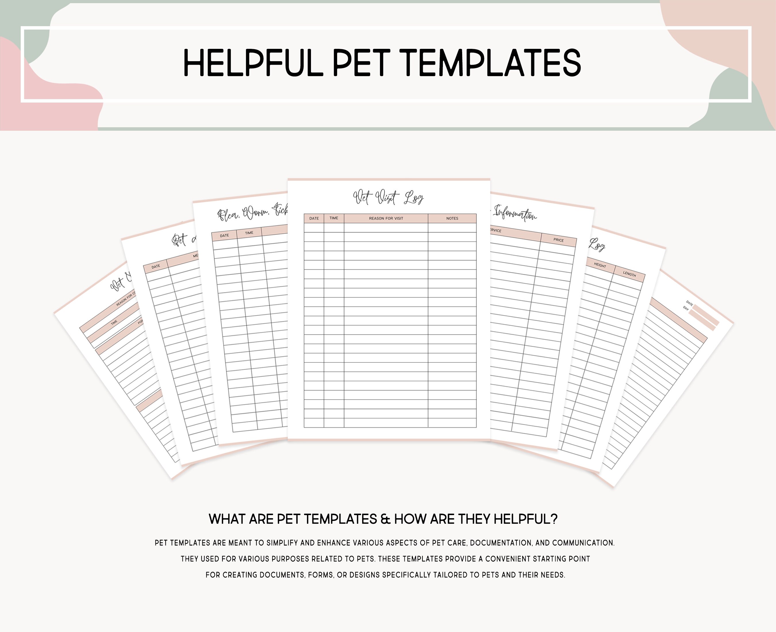 Dog Care Planner Bundle Printable Puppy Planner Pet Care - Etsy
