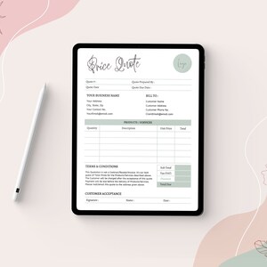 Printable Price Quote Template Professional Business Cost Calculation ...