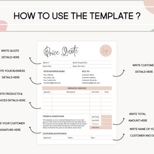 Printable Price Quote Template Professional Business Cost Calculation ...