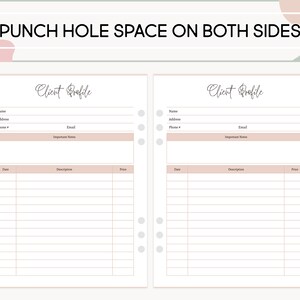Client Profile Template, Customer Information Card, Printable Client ...
