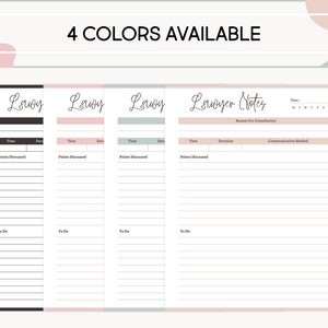 Printable Lawyer Notes, Editable Lawyer Planner, Law Client Note ...