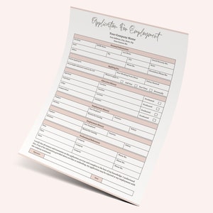 Employment Application Template, Printable Application, Canva Editable ...