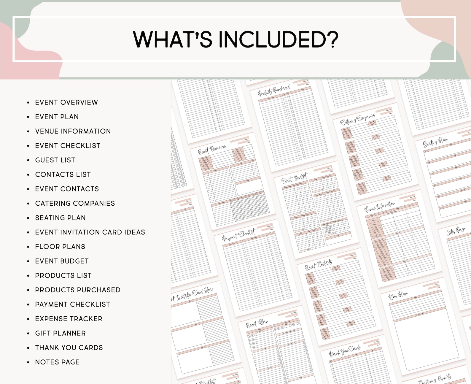 Printable Event Planner Bundle - Event Organizer - Editable Party Guest ...