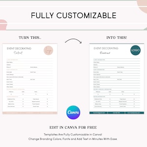 Event Decorating Service Contract, Editable Event Planning Services ...