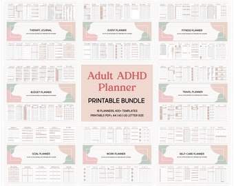 ADHD Planner, PRINTABLE Adult ADHD Journal, Organizer, Daily Planner ...