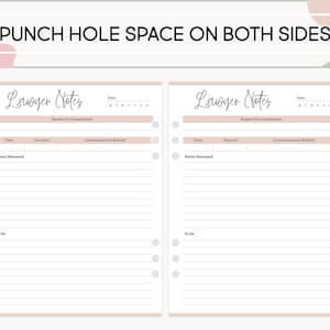 Printable Lawyer Notes, Editable Lawyer Planner, Law Client Note ...