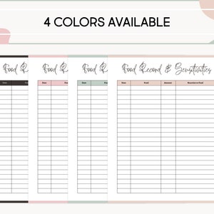 Printable Food Record & Sensitivity Tracker Intolerance, Allergy, Meal ...