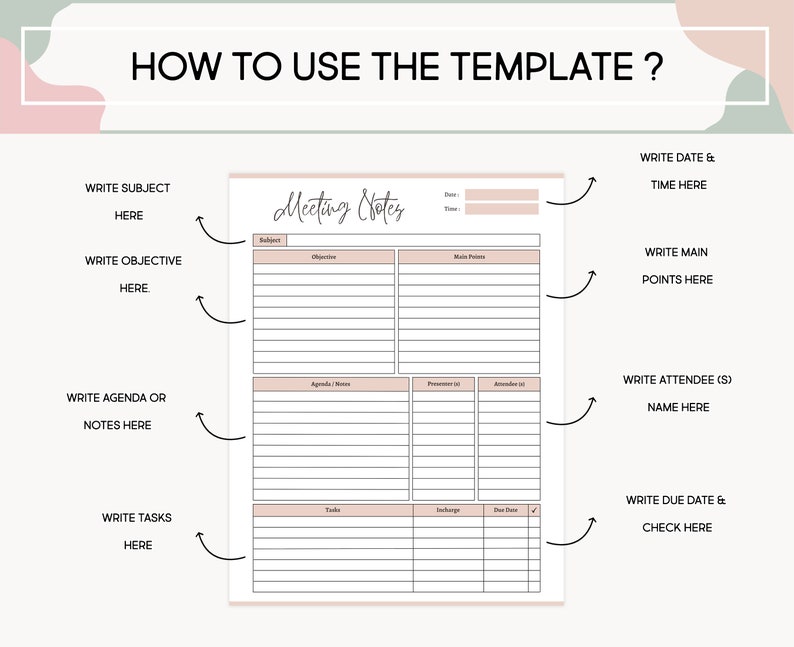 Meeting Notes Template Printable Meeting Agenda PDF Meeting - Etsy Meeting Notes Template Printable Meeting Agenda PDF Meeting - Etsy