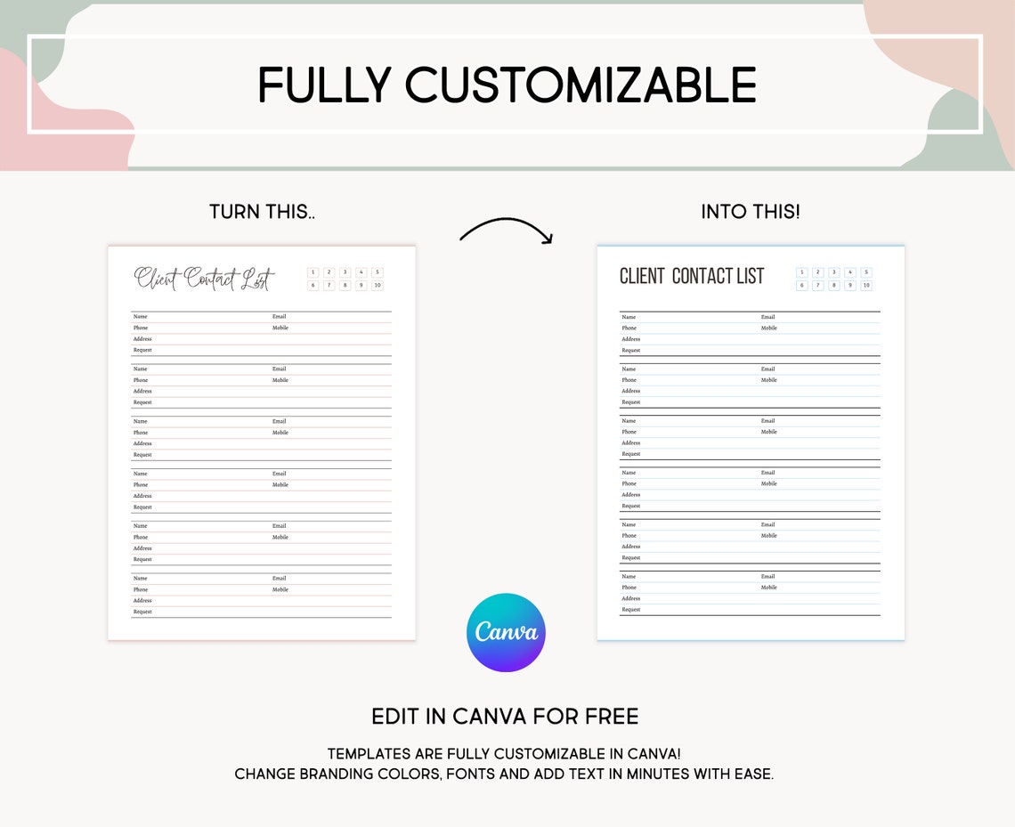 Employee Timesheet, Editable and Printable Template, Personalized Time ...