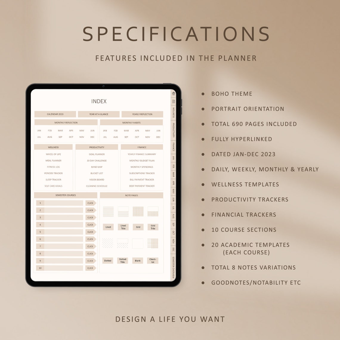 Digital Student Planner Academic School College Study Tracker - Etsy