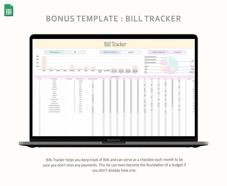 Monthly Budget Spreadsheet Google Sheets Template Digital - Etsy
