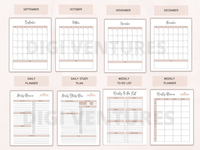 Printable School Planner Student Organizer Class Planners - Etsy