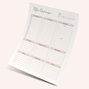 Office Organizer Template, Printable Office Planner Spreadsheet, Office ...