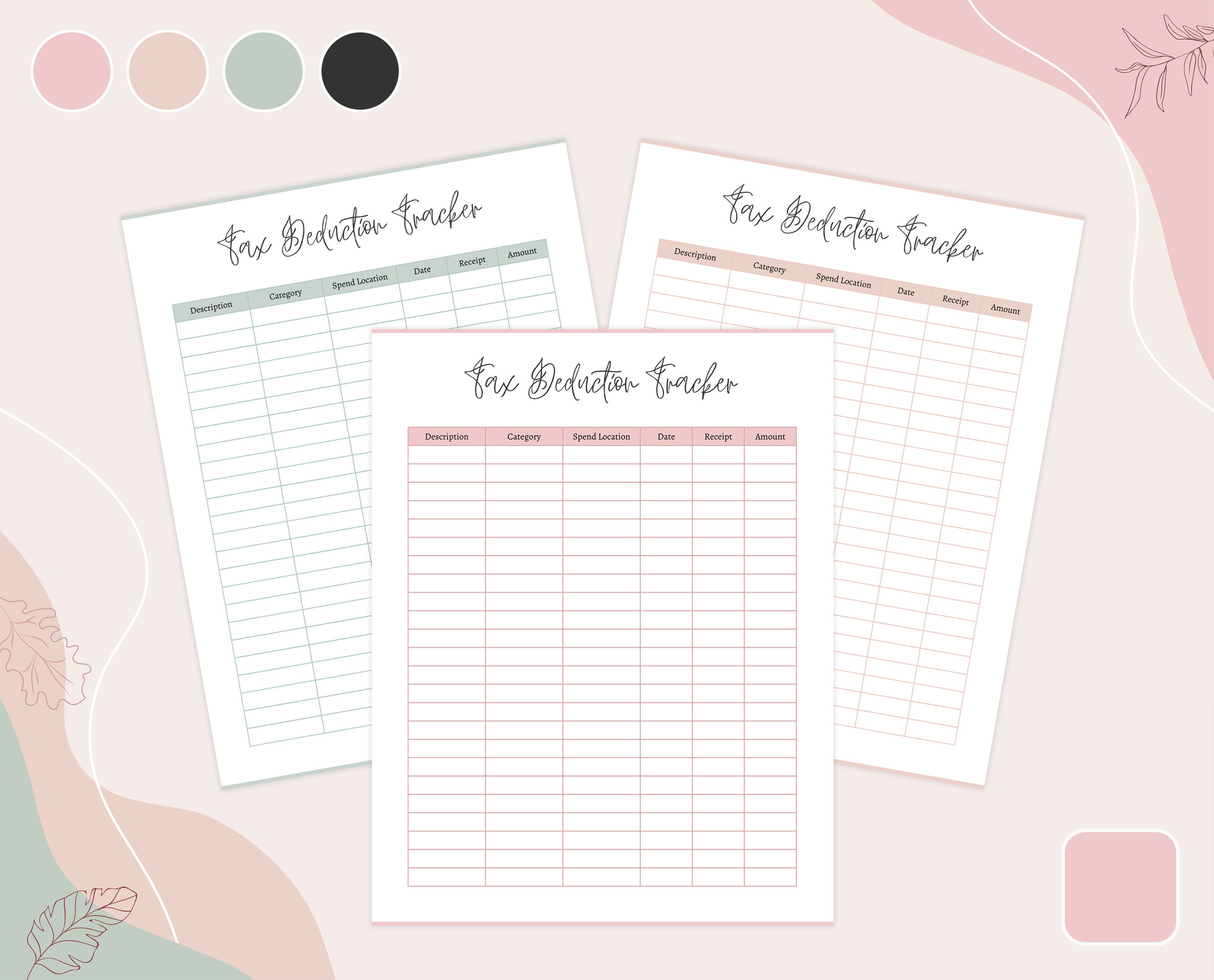 Editable Tax Deductions Tracker Printable Business Tax Log - Etsy