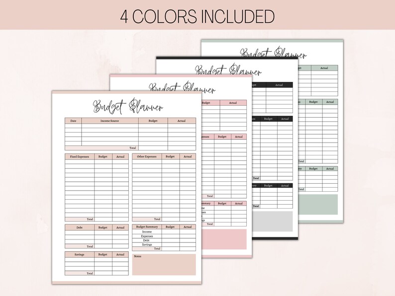 Finance Planner Template Canva Editable Printable Budget - Etsy