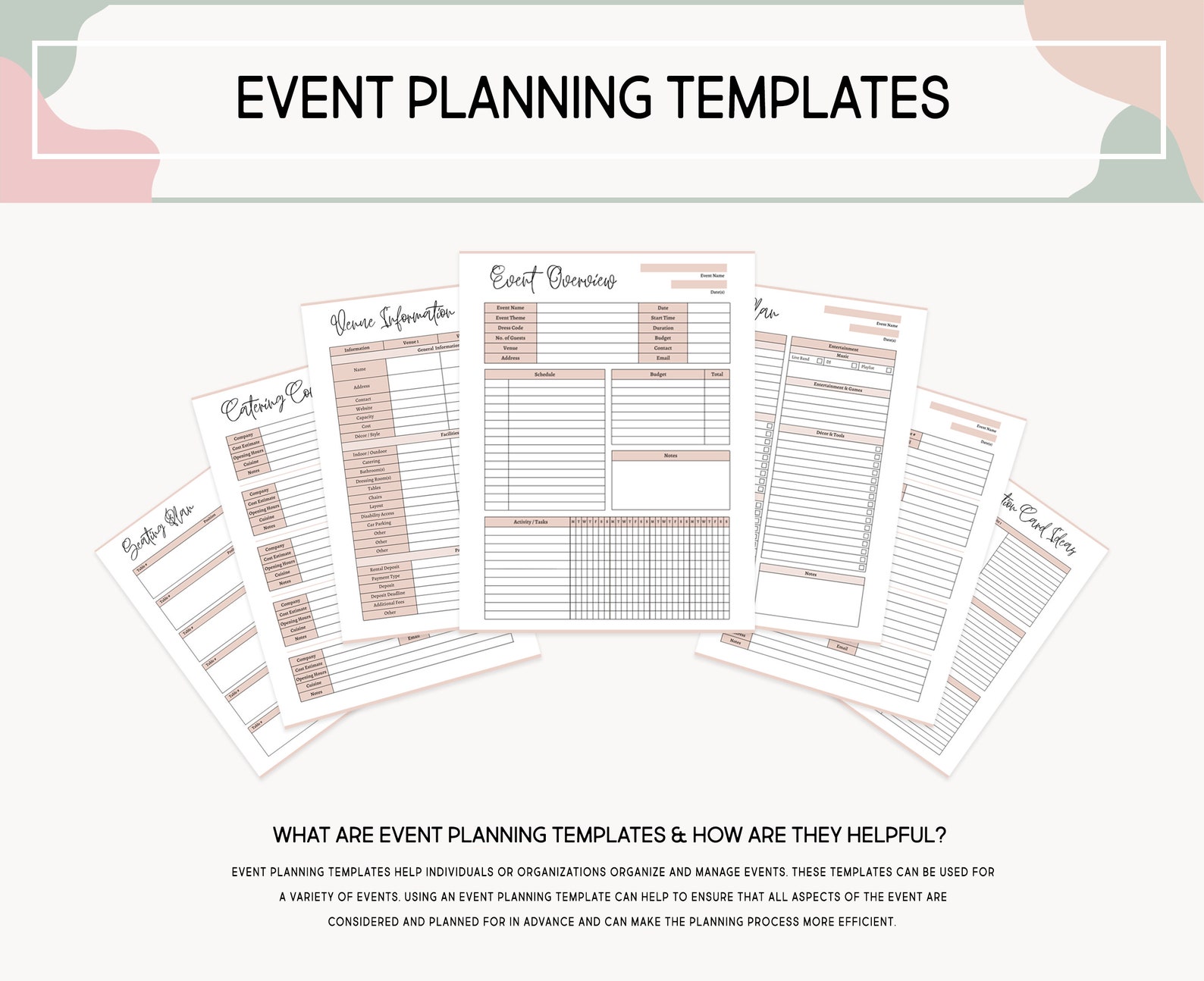 Editable Party Planner, Event Wedding Planner, Printable Birthday ...