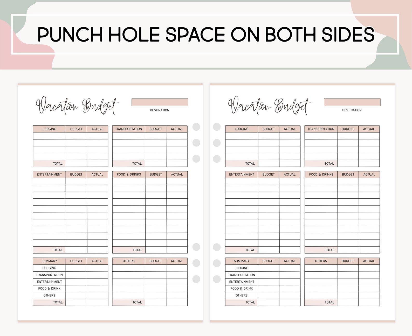 Printable Vacation Budget Template, Editable Holiday Budget Planner ...