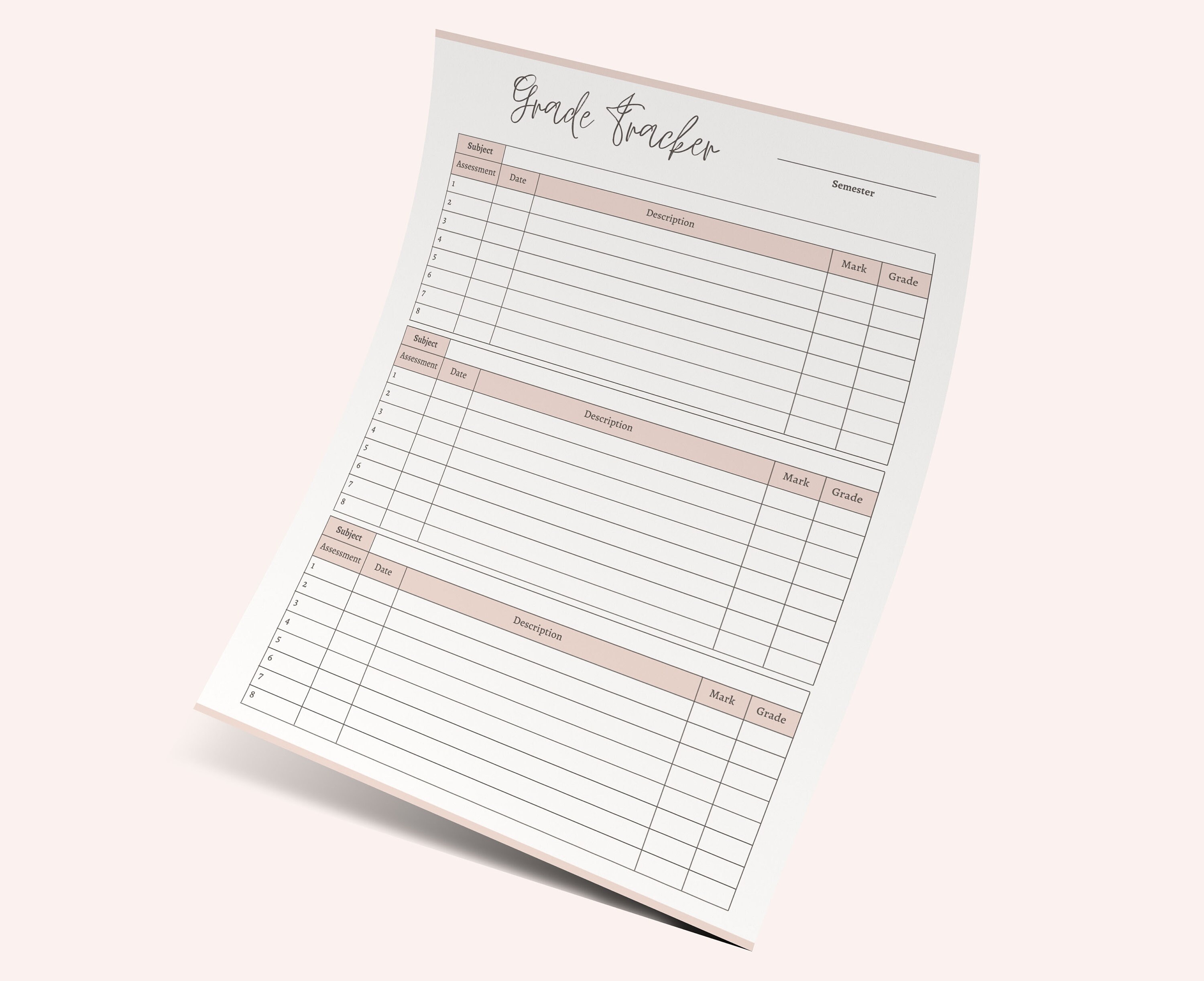 Editable Grade Tracker Printable Assignment Log Track Student - Etsy