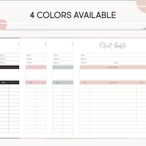 Client Profile Template, Customer Information Card, Printable Client ...