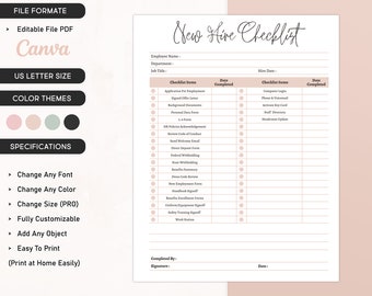 New Hire Checklist, New Hiring Forms, Onboarding New Hire List, New ...