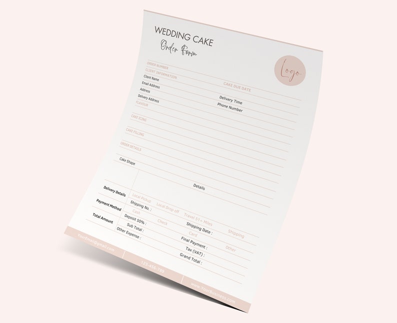 Editable Wedding Cake Contract Professional Catering Agreement - Etsy