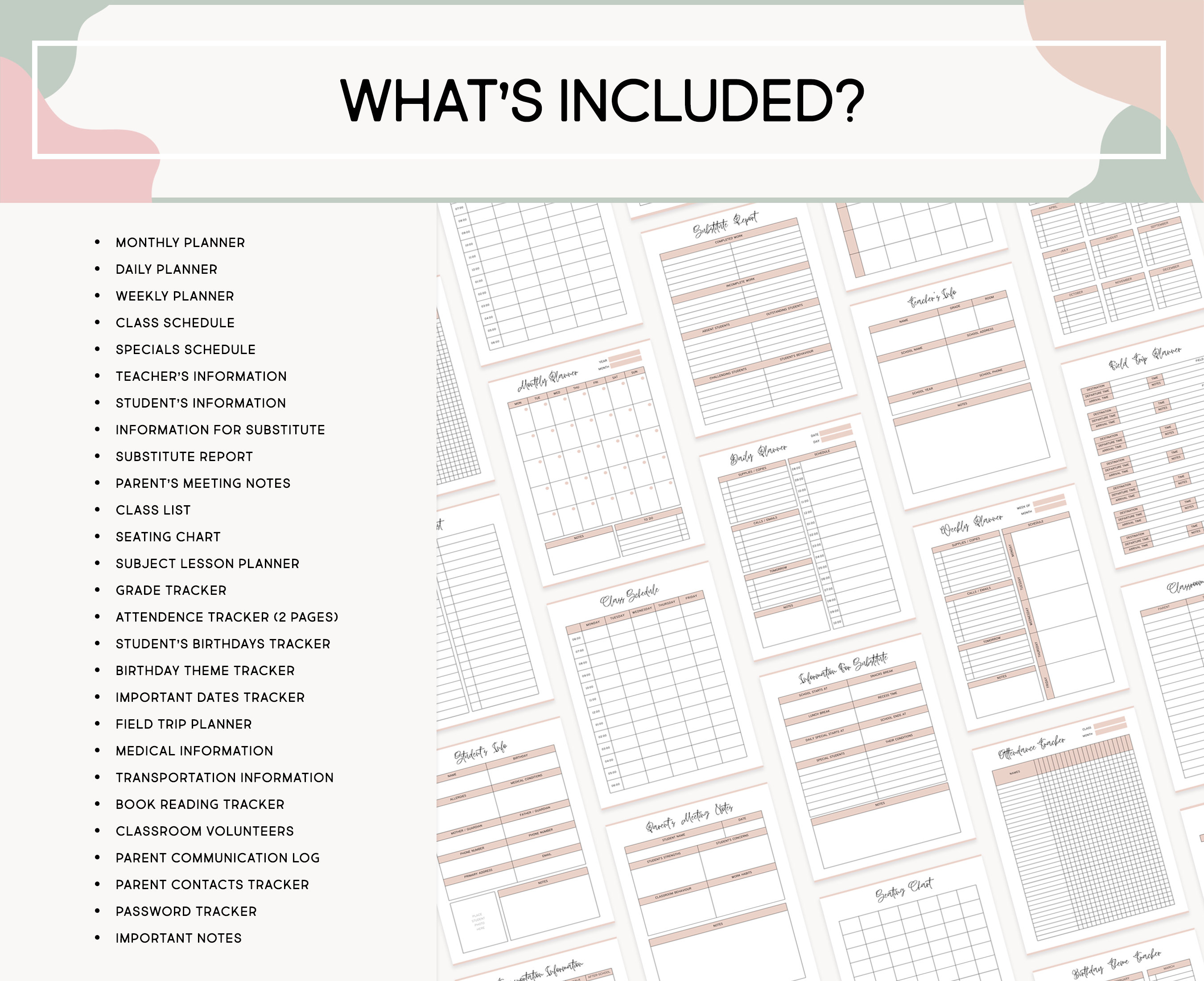 Printable Teacher Planner Digital Lesson Planner Grades - Etsy
