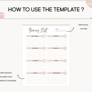 Printable Grocery List Editable Master Grocery List Template - Etsy