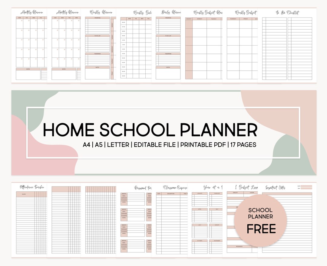 Homeschool Planner Printable, Academic Lesson Planner, Personalized ...